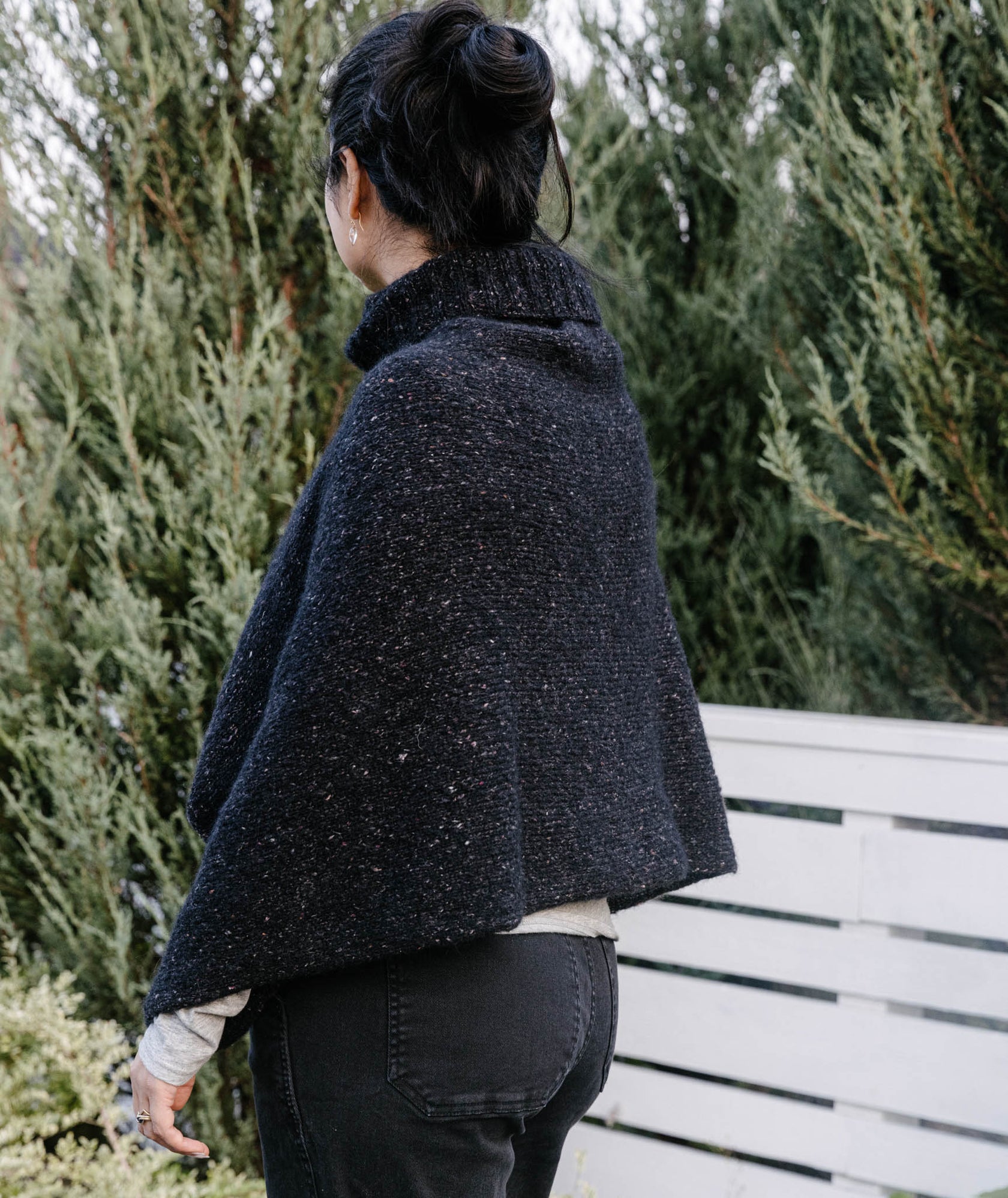 Easy Folded Poncho: Ribbed Cowl Version Using Rowan Fine Tweed Haze ...