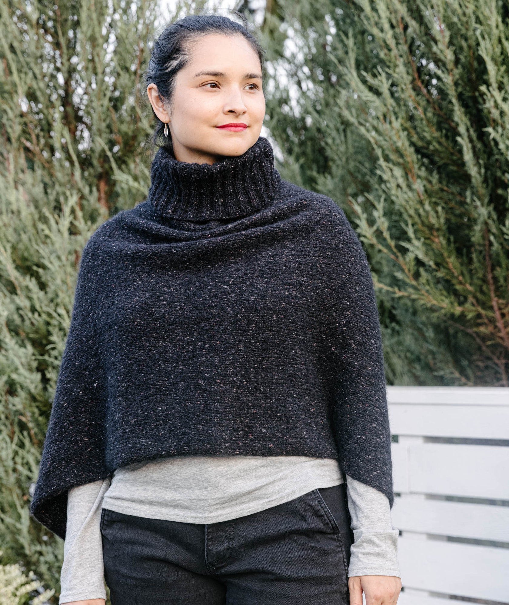 Easy Folded Poncho: Ribbed Cowl Version Using Rowan Fine Tweed Haze ...