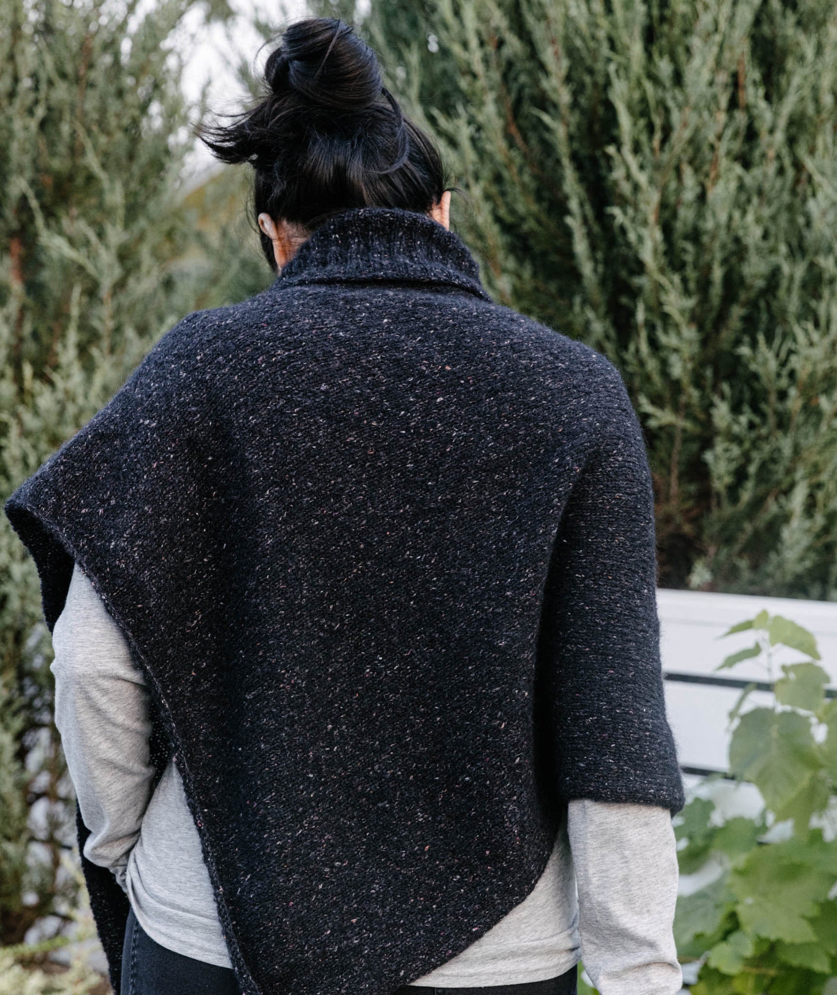 Easy Folded Poncho: Ribbed Cowl Version Using Rowan Fine Tweed Haze ...