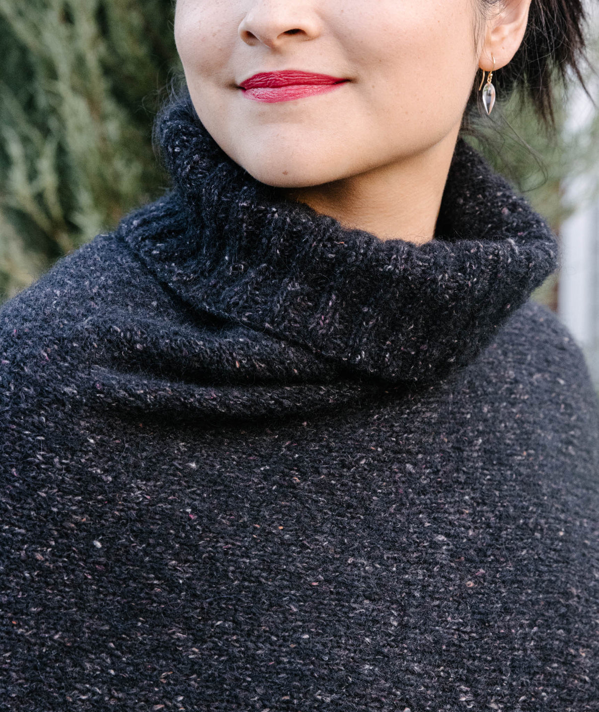 Easy Folded Poncho: Ribbed Cowl Version Using Rowan Fine Tweed Haze ...