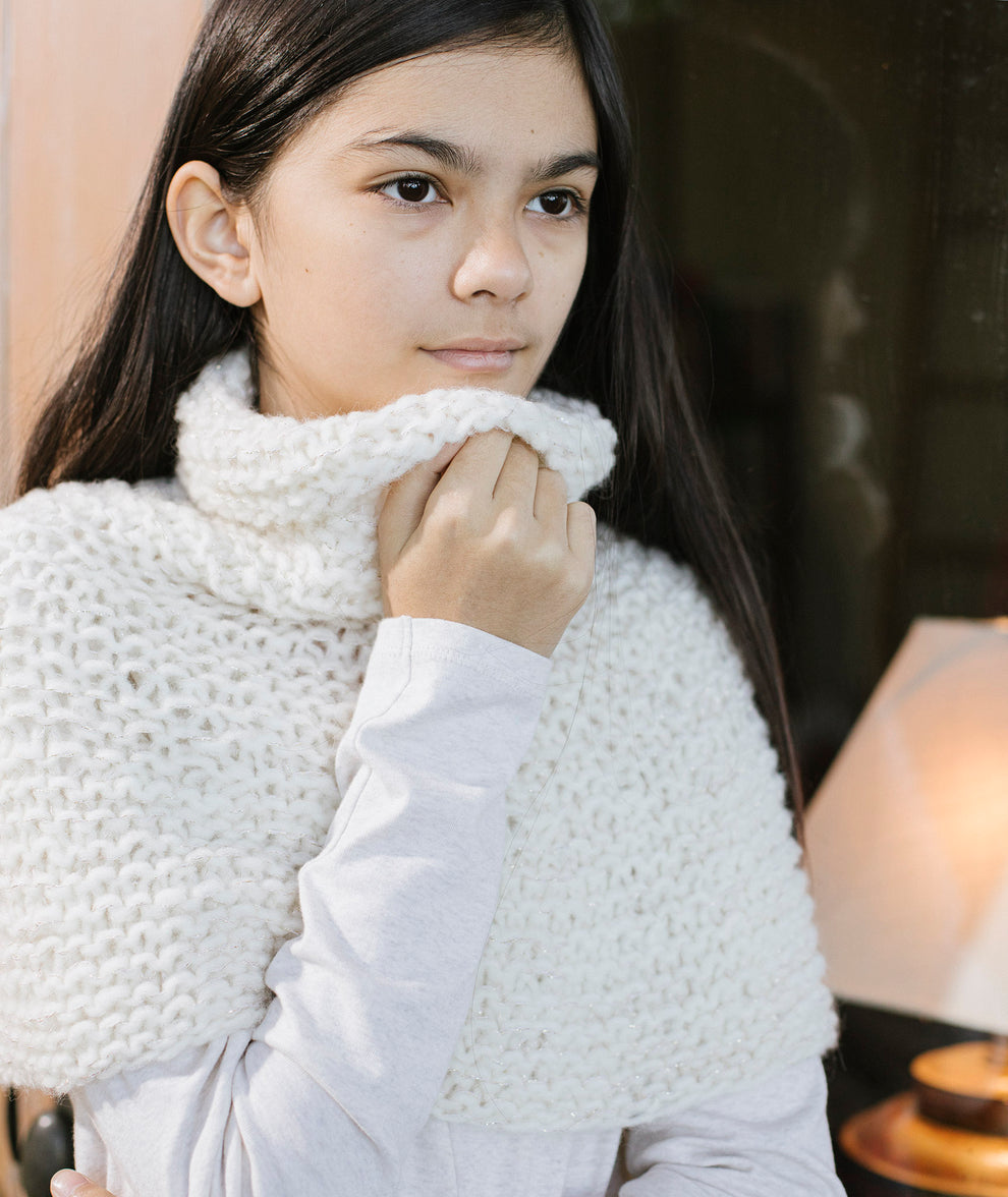Shoulder Cozy Using Rowan Brushed Fleece and Lana Grossa Brillino ...