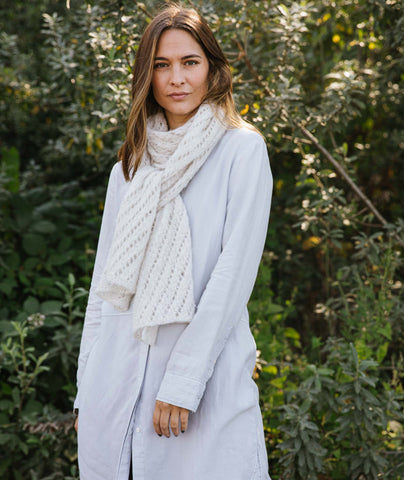 Diagonal Lace Scarf Using Rauma Alpakka Lin – Churchmouse Yarns & Teas