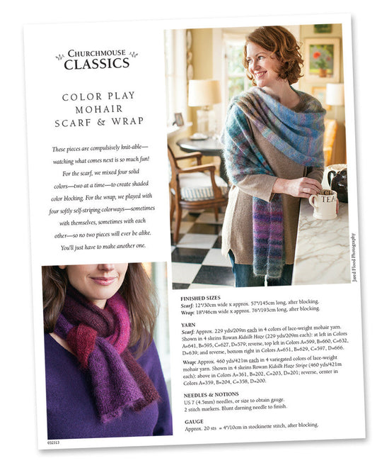Color Play Mohair Scarf Using Rowan Kidsilk Haze – Churchmouse Yarns & Teas