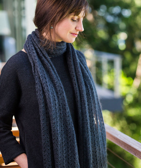 Ribbed Lace Scarf Using Madelinetosh Tosh Silk Cloud – Churchmouse ...