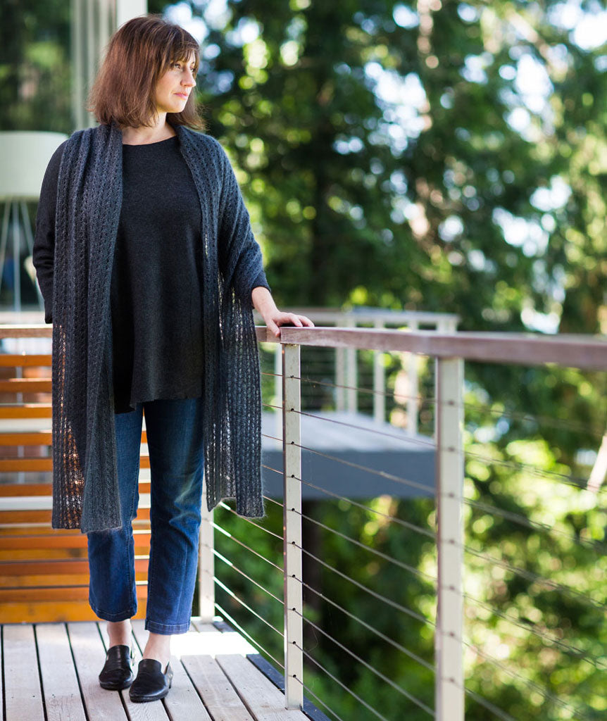 Ribbed Lace Scarf Using Madelinetosh Tosh Silk Cloud – Churchmouse ...